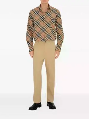 Burberry Relaxed-fit Check Cotton Poplin Shirt - Neutrals