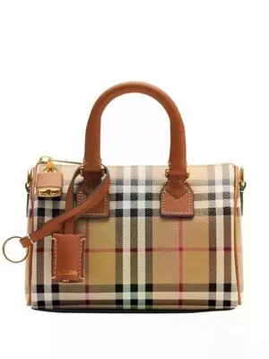 Burberry Mini Check Bowling Bag - Neutrals
