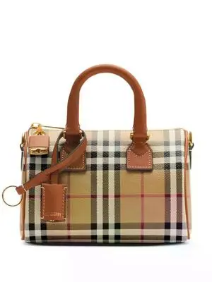 Burberry Mini Check Bowling Bag - Neutrals