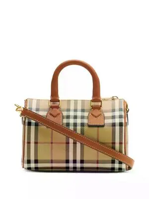 Burberry Mini Check Bowling Bag - Neutrals