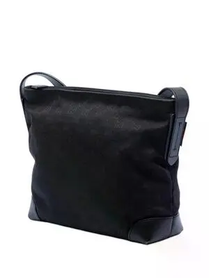 Gucci Gg Canvas Web Crossbody Bag - Black