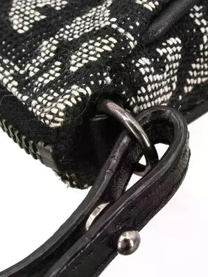 Dior 2002 Saddle Oblique Jacquard Tote Bag - Black
