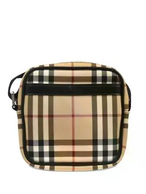 Burberry 1990s Check-pattern Leather Shoulder Bag - Neutrals