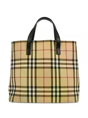 Burberry 1990-2000s Check Tote Handbag - Neutrals