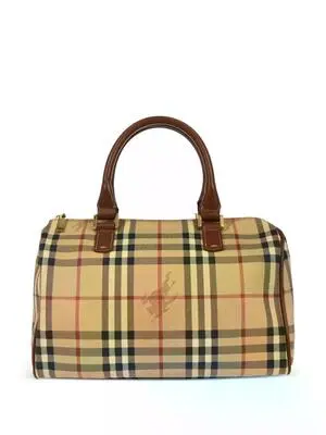 Burberry 1990-2000s Check Duffle Handbag - Neutrals