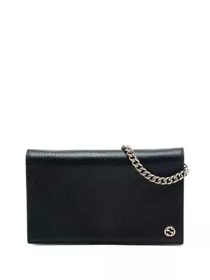Gucci Leather Betty Wallet On Chain Crossbody Bag - Black