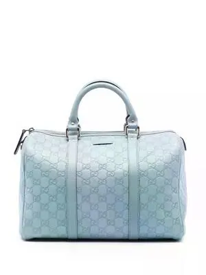 Gucci 2016-2026 Medium Guccissima Joy Boston Bag - Blue