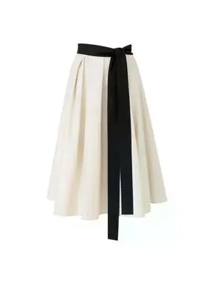 Max Mara Belted Pleated Midi Skirt