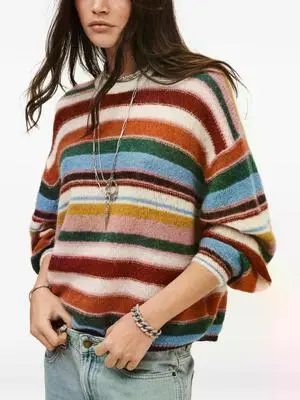Ba&sh Serena Striped Round-neck Jumper