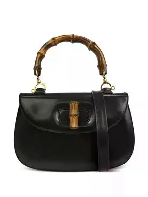 Gucci 1990-2000s Bamboo Handle Tote Bag - Black