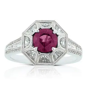 Benbridge Ruby And Diamond Halo Ring - Red