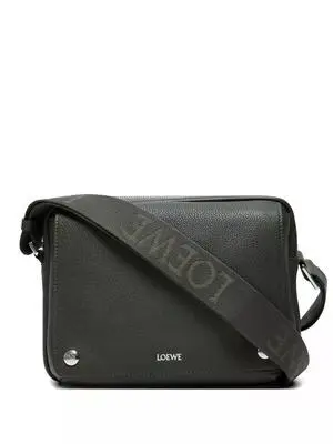 Loewe Medium Pebble Logo-strap Messenger Bag - Green