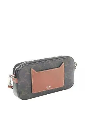 Celine Triomphe Coated Canvas Horizontal Pouch - Brown
