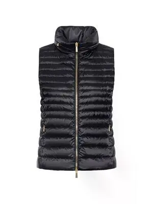 MOORER Zip-up Gilet - Black