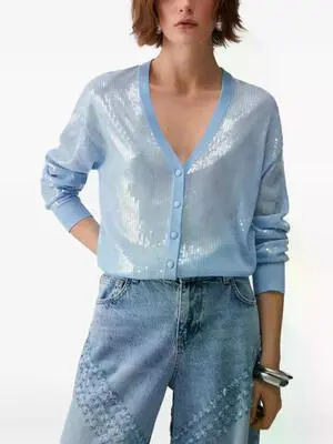 Liu Jo V-neck Long-sleeve Cardigan - Blue