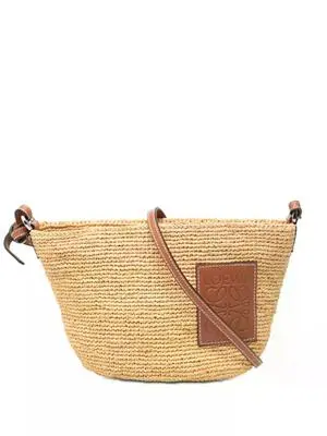 LOEWE 2020 Paulas Ibiza Anagram Raffia Pochette Crossbody Bag
