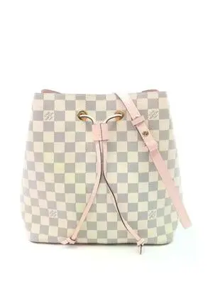 LOUIS VUITTON 2019 Damier Azur Neonoe Bucket Bag - White