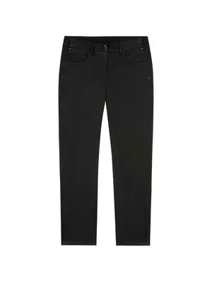 LUISA CERANO Topstitching Denim Skinny Trousers - Black