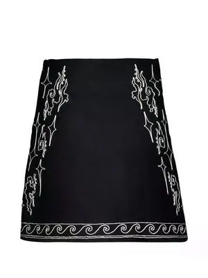 Zeus+dione Embroidery Mini Skirt - Black