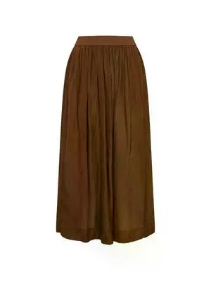 UMA WANG Gathered Elasticated-waistband Skirt - Brown