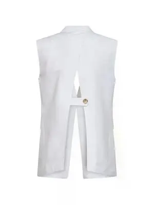 BLANCA VITA Button-flap Sleeveless Jacket