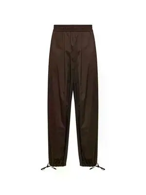 BLANCA VITA Elasticated-waisted Drawstring-hem Trousers - Brown