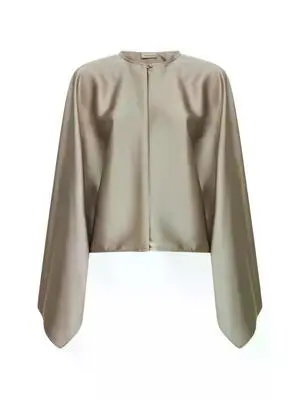 BLANCA VITA Asymmetric Kimono-sleeves Jacket - Neutrals