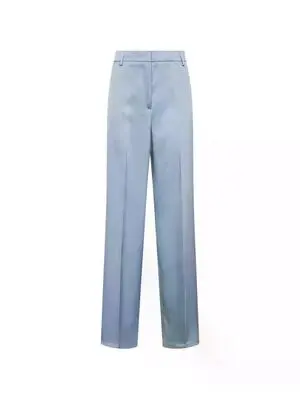 BLANCA VITA Satin Tailored Trousers - Blue