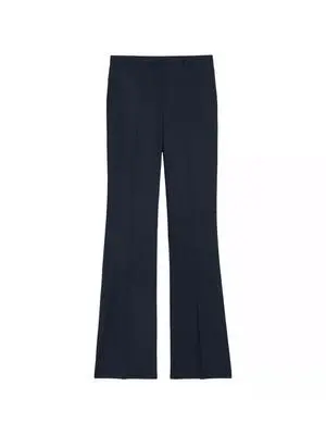 Theory Demitria Wool Flared Trousers - Blue