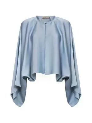 BLANCA VITA Asymmetric-sleeve Bolero - Blue