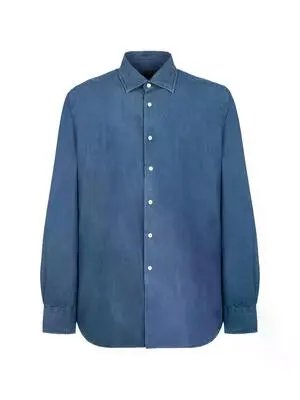 SLOWEAR Rounded Hem Shirt - Blue