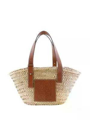 Loewe Small Raffia Anagram Basket Tote Bag - Brown