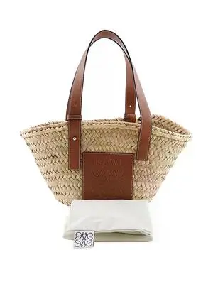 Loewe Small Raffia Anagram Basket Tote Bag - Brown