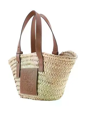 Loewe Small Raffia Anagram Basket Tote Bag - Brown