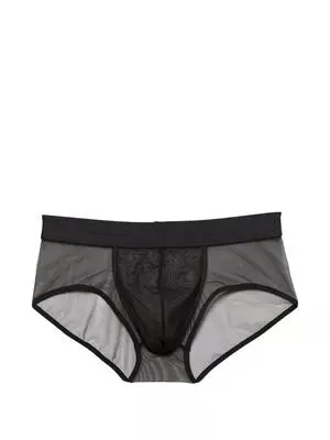 Fleur Du Mal Tulle Briefs - Black