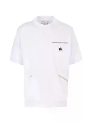Sacai X Carhartt Wip Logo Patch Pockets T-shirt - White