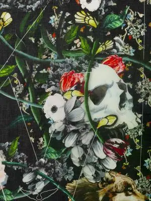 Zadig&Voltaire Floral Skull Scarf - Black