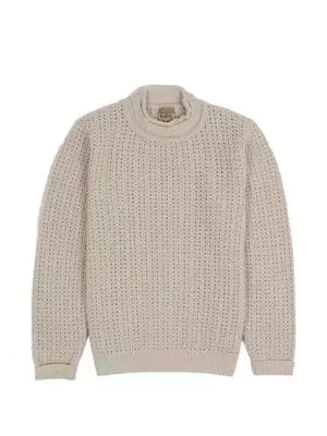 RAKKI Long-sleeve Crochet Sweater - Neutrals