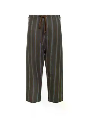 UMA WANG Striped Drawstring Trousers - Grey