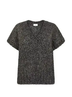 P.a.r.o.s.h V-neck Short Sleeve Top - Black