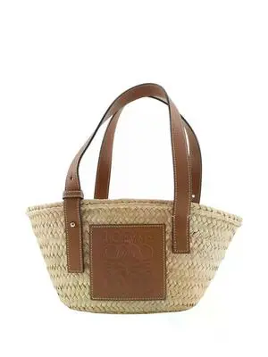 Loewe 2021 Small Raffia Basket Tote Bag - Brown