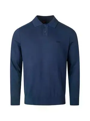 BOSS Button Polo Sweater - Blue