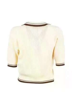 Marella Striped Polo-collar Top