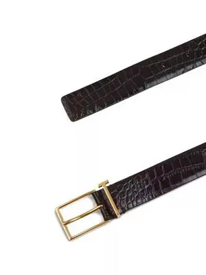 TOM FORD Crocodile-effect Belt With Buckle
