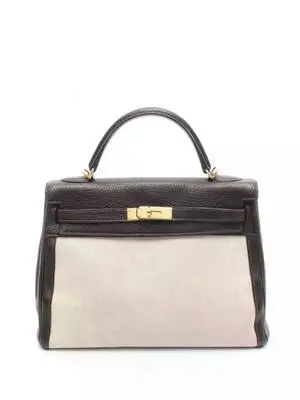 Hermès 2007 Toile And Togo Kelly Ii Retourne 32 Handbag - Brown