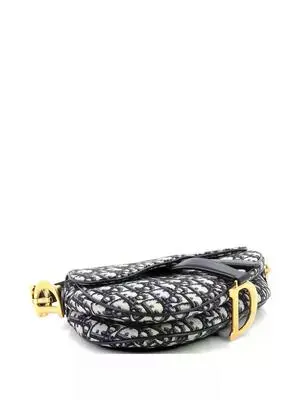 Dior Saddle Oblique Canvas Shoulder Bag - Blue