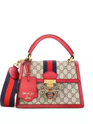 Gucci Queen Margaret Top Handle Gg Coated Canvas Satchel - Brown