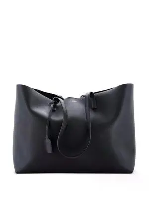 Saint Laurent Shopper Leather Large Tote Bag - Black