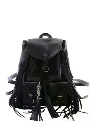 Saint Laurent 2016 Small Calfskin Fringe Festival Backpack - Black