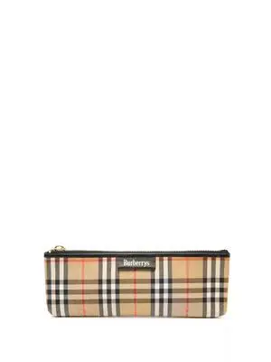 Burberry 20th Century Haymarket Check Canvas Pencil Case - Brown